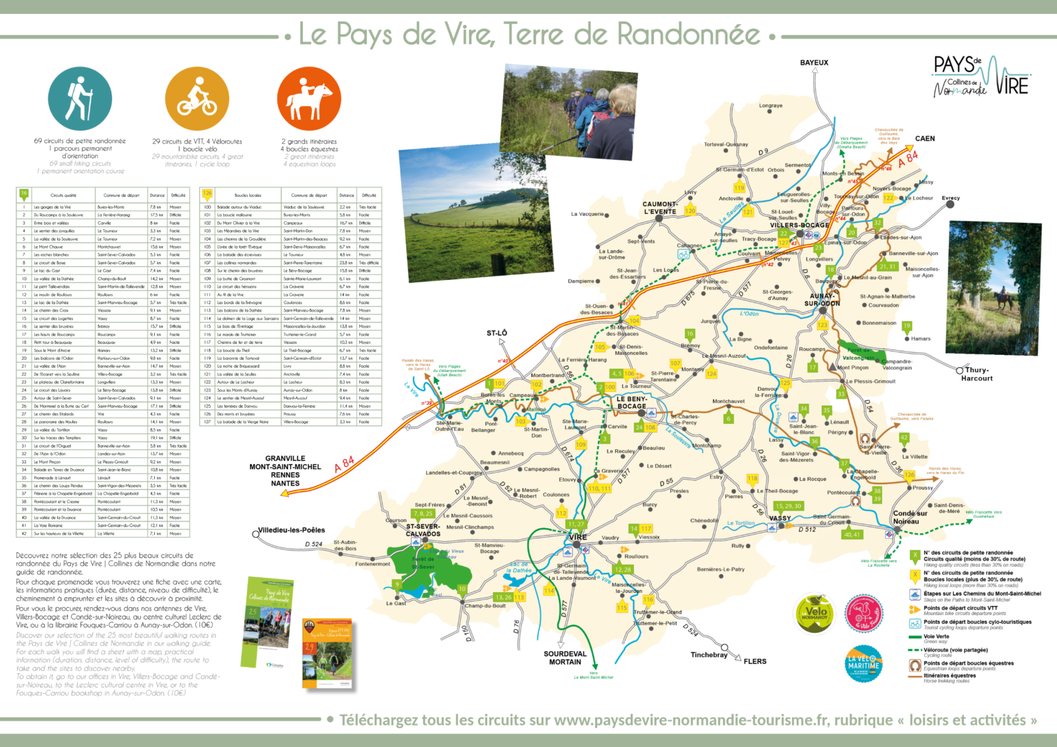 Tous les circuits de randonnée du Pays de Vire